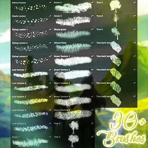 Nature Brush Set for Procreate (foliage, Trees, Grass, Textures and so ...