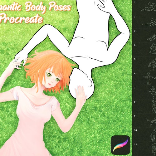 Romantic Body Poses for Procreate Сouple in Love Stamp - Etsy