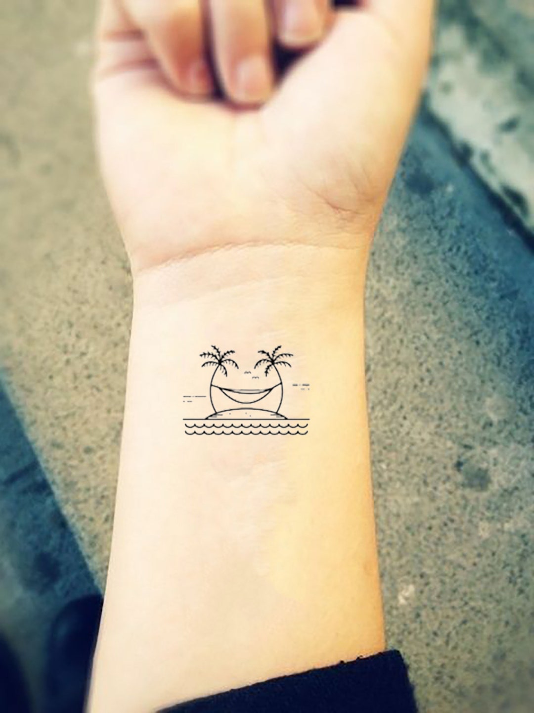 Custom Tattoo for Summer Vacation Island Tattoo, Beach Camping Picnic ...