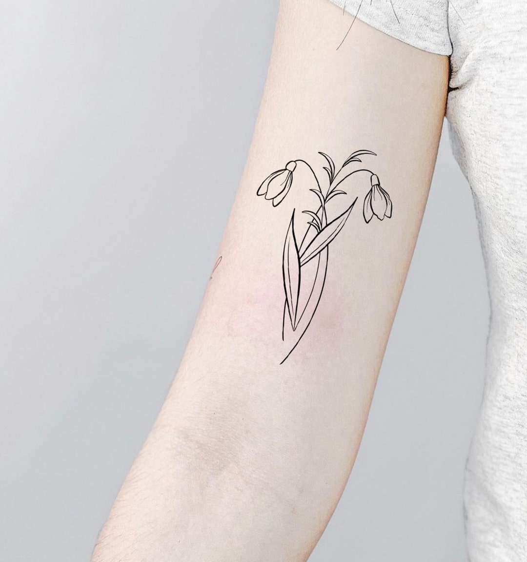 Snowdrop Flowers Temporary Tattoo, Fake Tattoo, Removable Tattoo ...