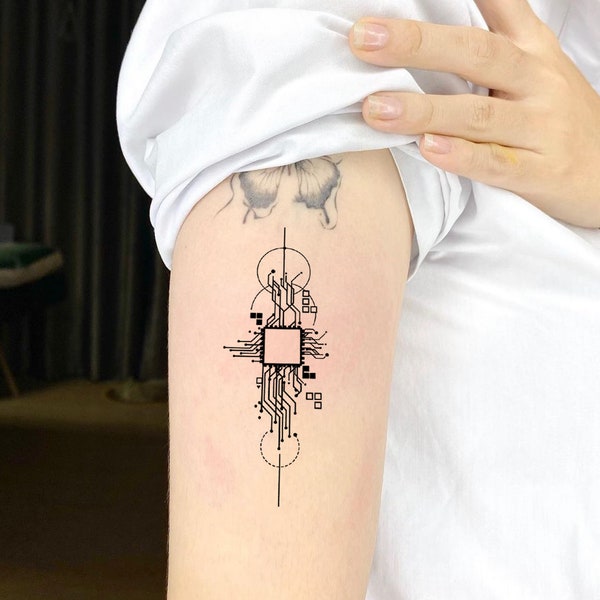 Circuit Board Temporary Tattoo Etsy
