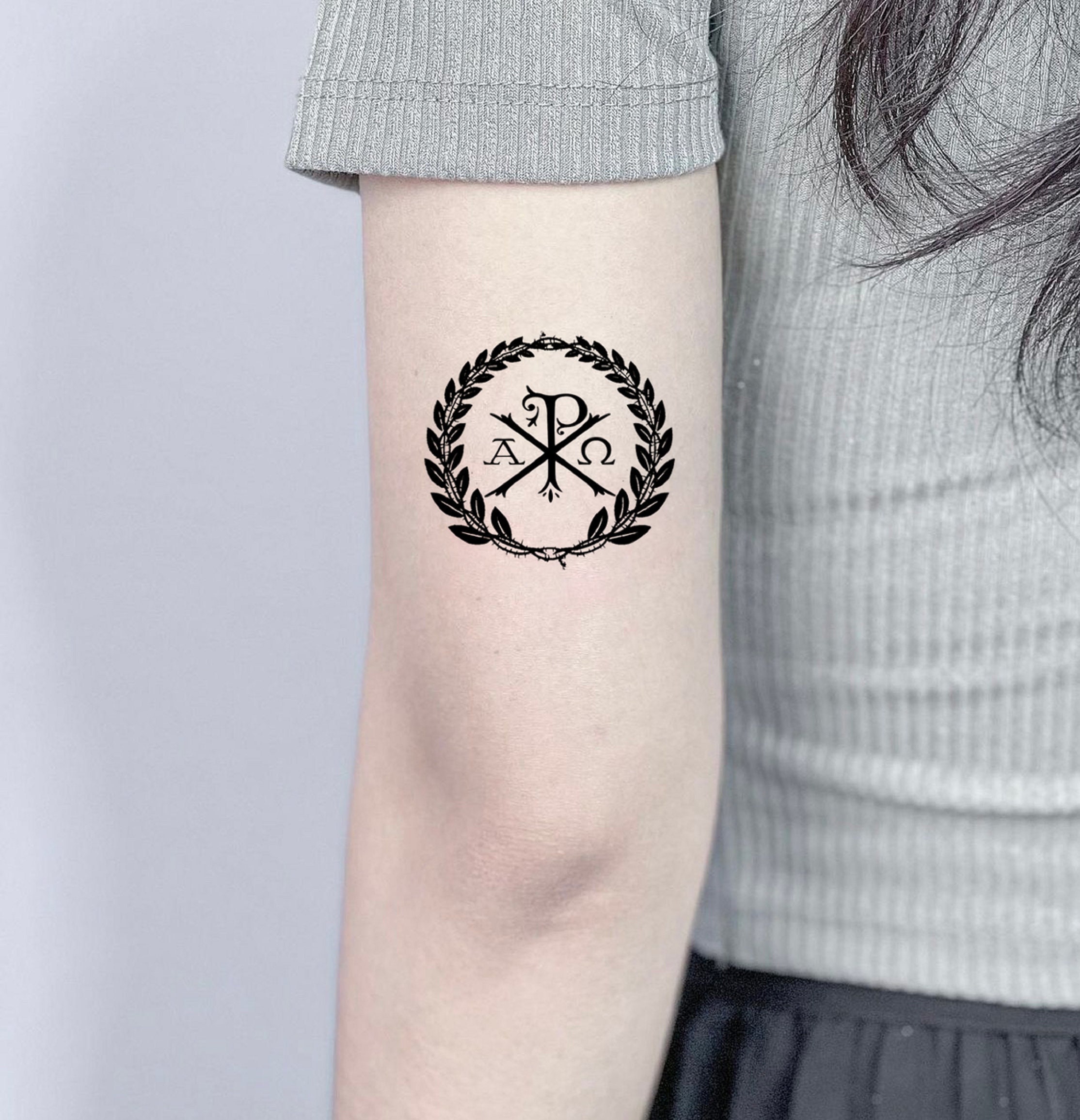Chi Rho Temporary Tattoo Fake Tattoo Symbol Tattoo - Etsy