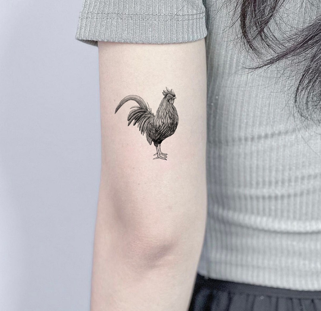 Rooster Temporary Tattoo, Fake Tattoo, Symbol Tattoo, Removable Tattoo ...