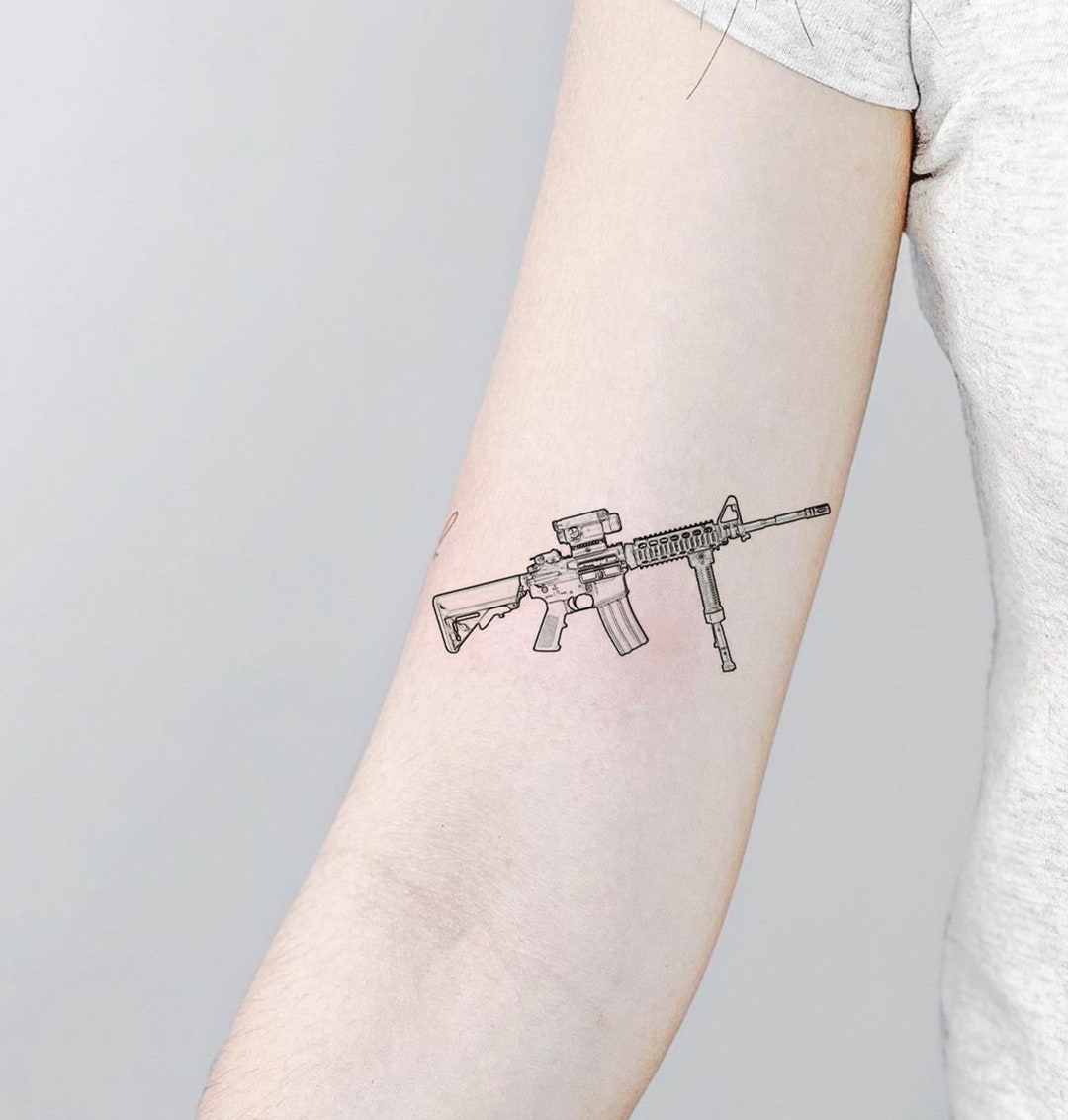 M4 Carbine Temporary Tattoo, Fake Tattoo, Removable Tattoo, Waterproof ...