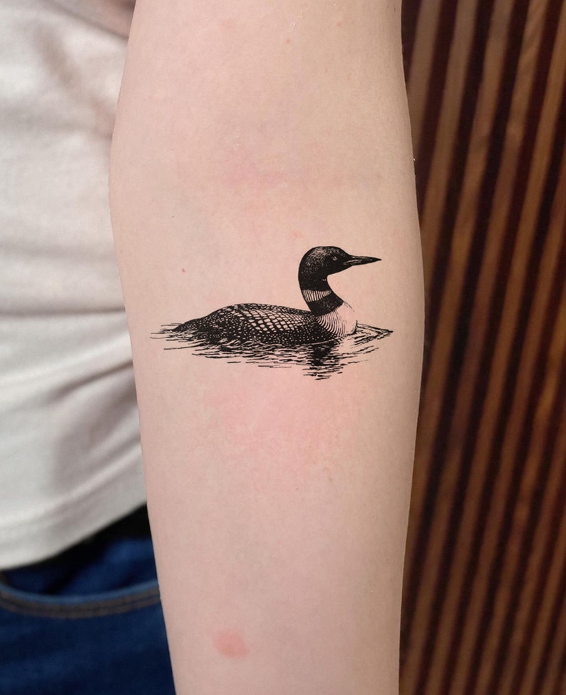 Loon Temporary Tattoo, Fake Tattoo, Removable Tattoo, Waterproof Tattoo ...