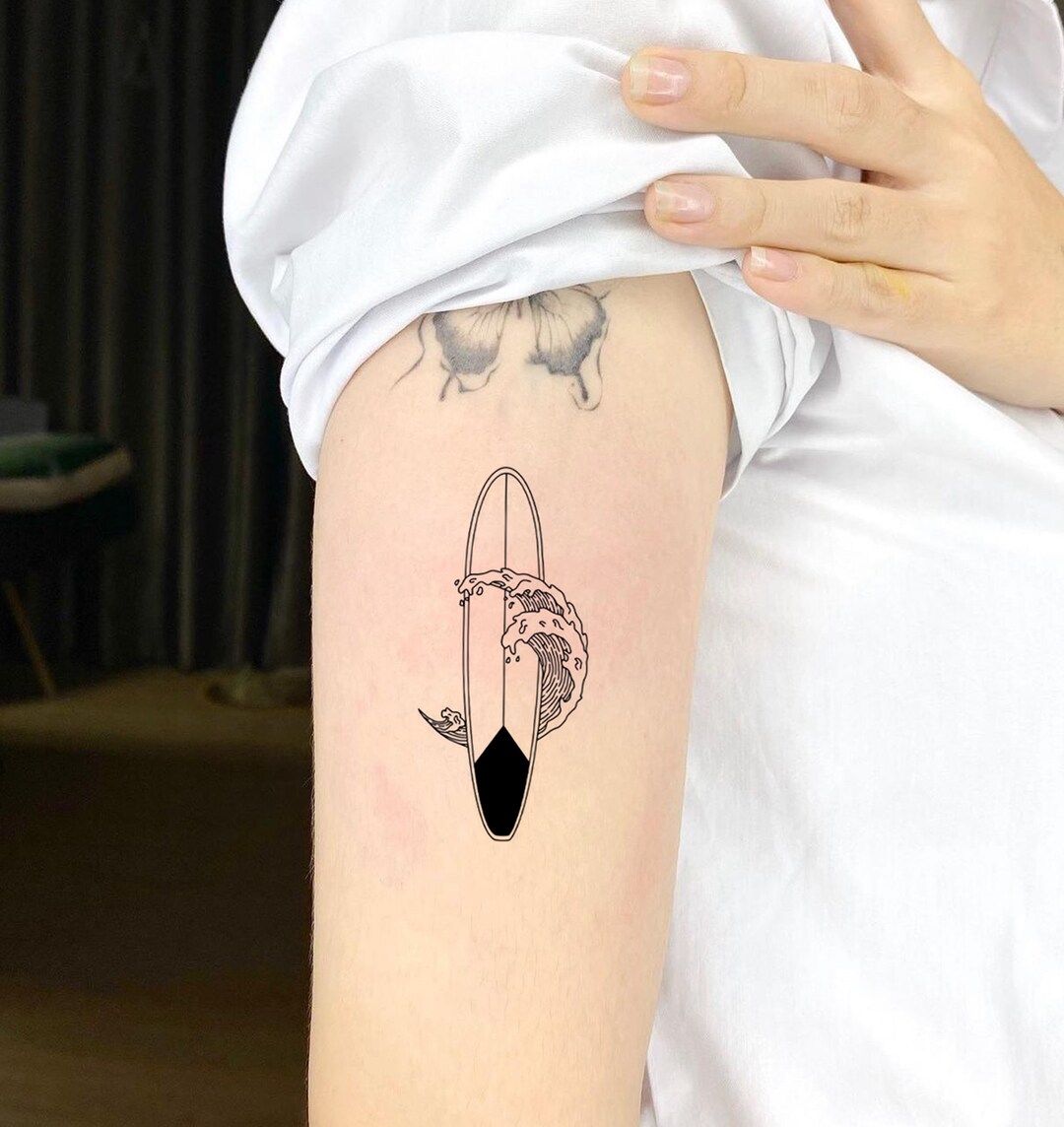 Surfboard Temporary Tattoo, Fake Tattoo, Removable Tattoo, Waterproof ...