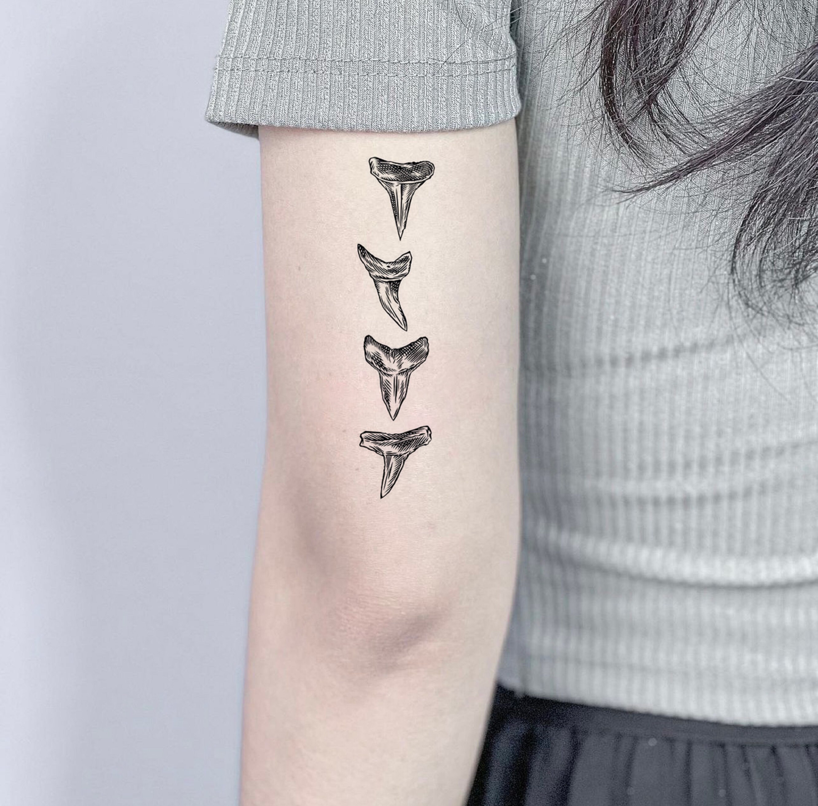 Shark Tooth Temporary Tattoo Fake Tattoo Tattoo Artist - Etsy