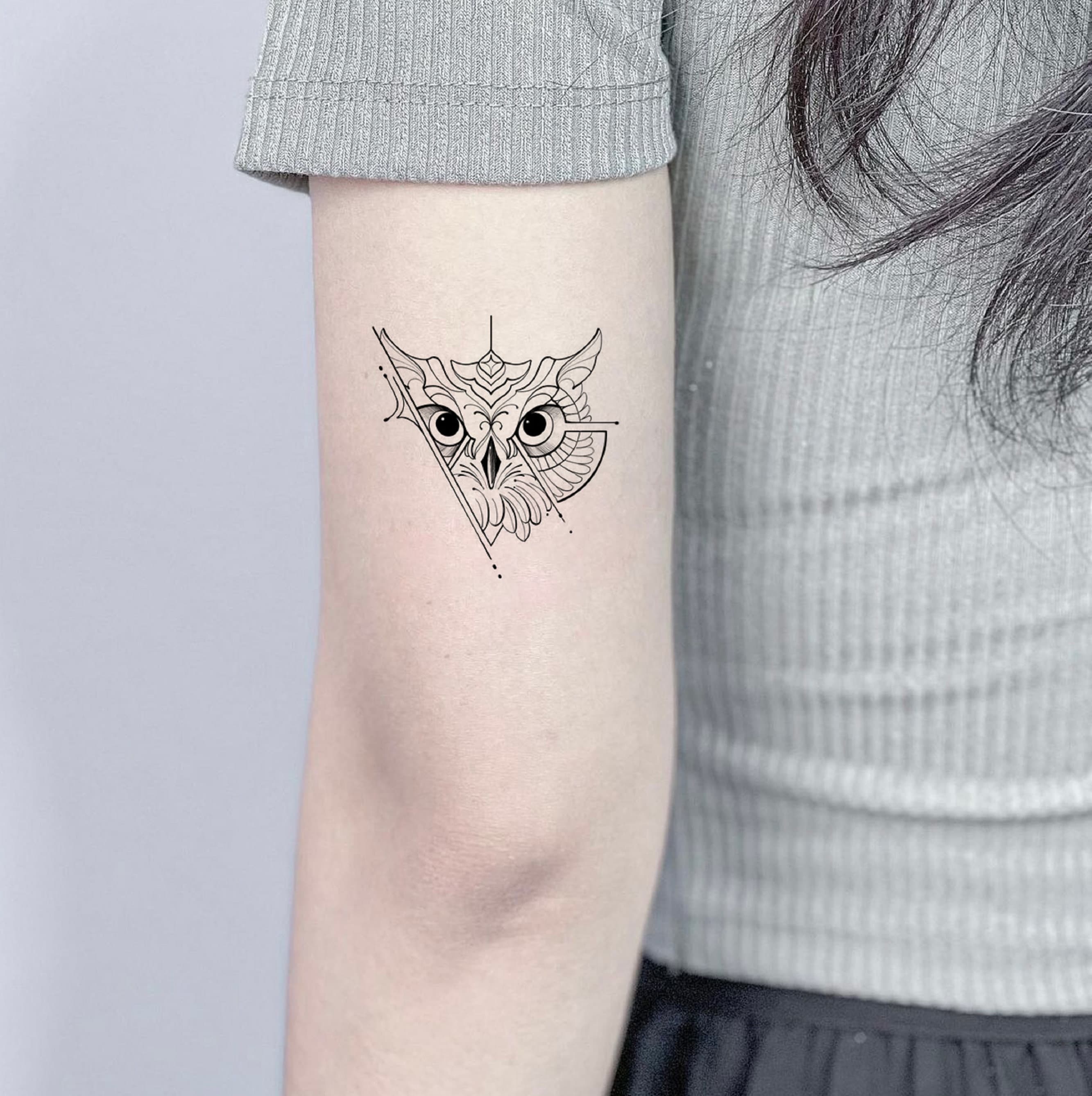 Athena Owl Temporary Tattoo, Fake Tattoo, Symbol Tattoo, Removable ...