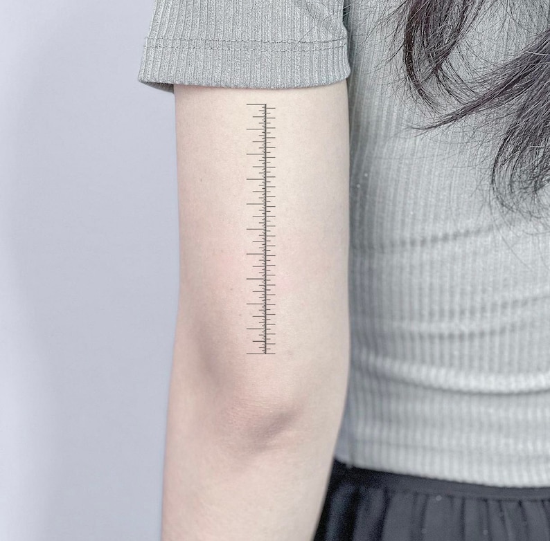 Ruler Temporary Tattoo, Fake Tattoo, Tattoo Artist Gifts, Festival ...