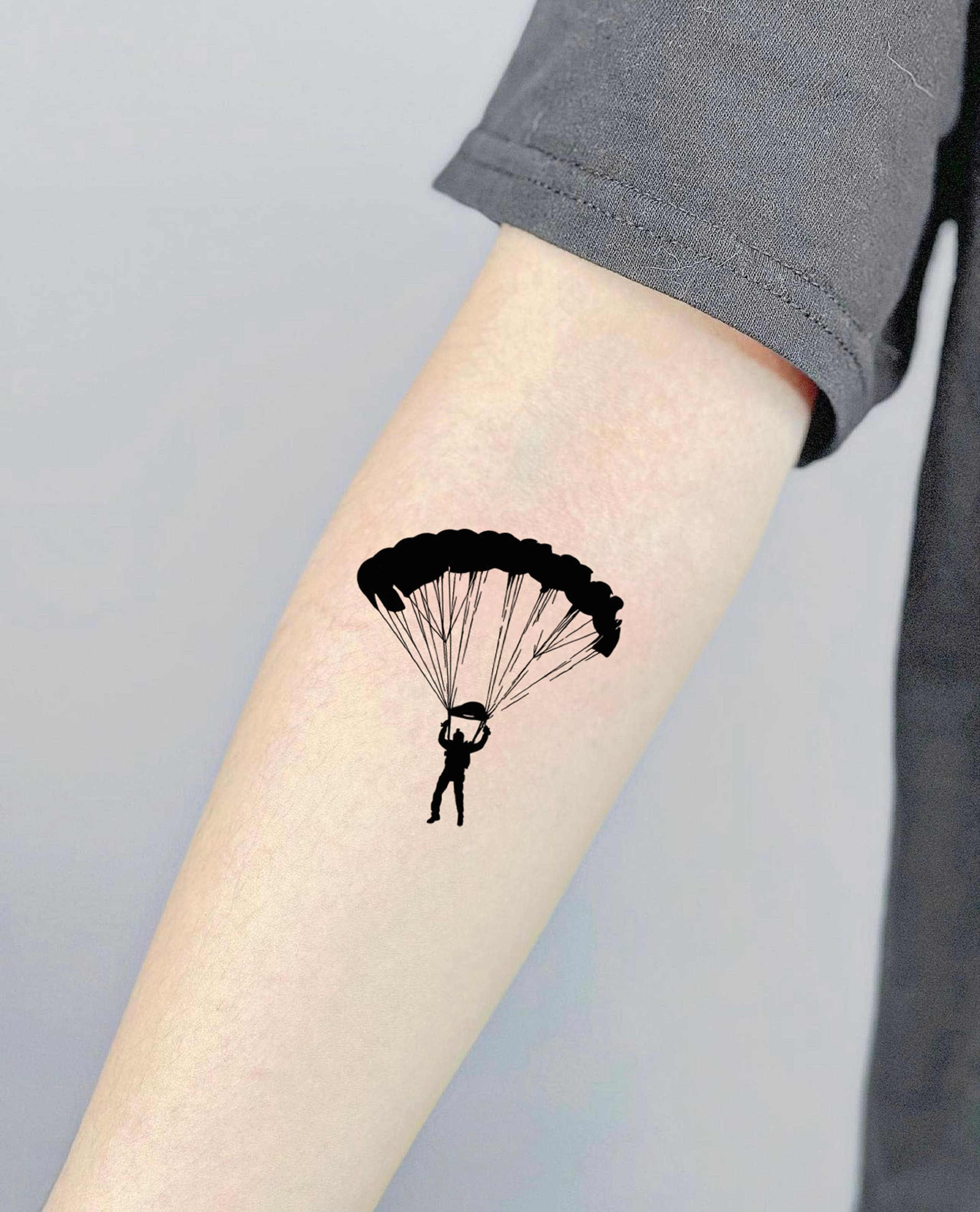 Skydive Temporary Tattoo, Fake Tattoo, Tattoo Artist Gift, Removable ...