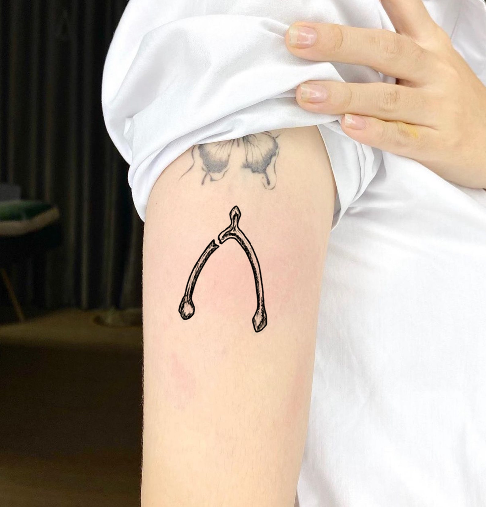 Wishbone Temporary Tattoo, Fake Tattoo, Waterproof Tattoo, Removable ...