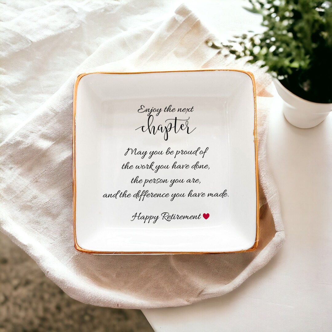 Retirement Gift for Women Jewelry Dish, Coworker Gift Ring Dish ...