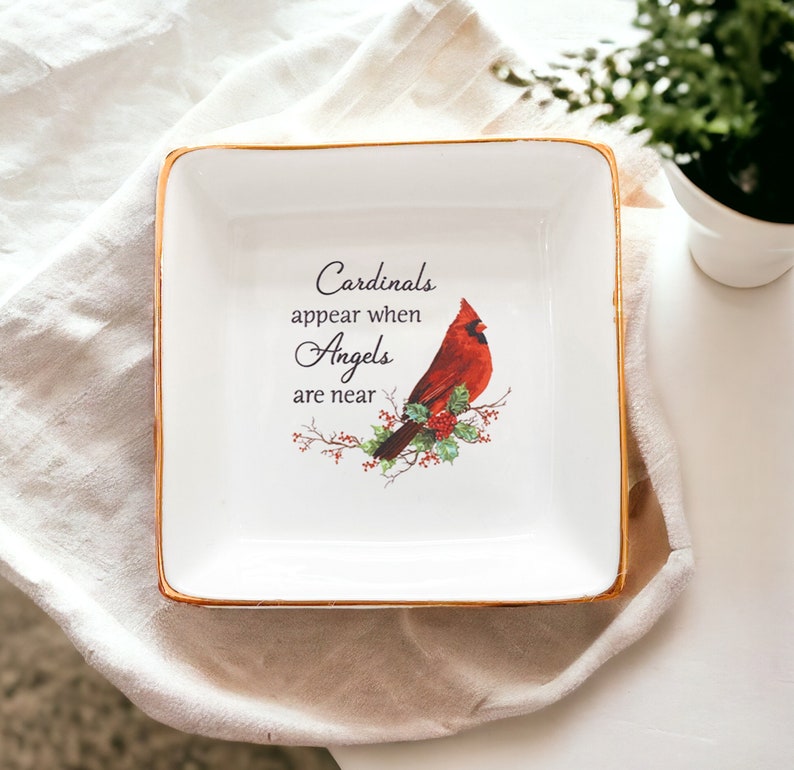 Cardinal Gift Ring Dish, Memorial Keepsake, Cardinal Red Bird Jewelry ...