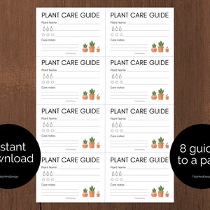 Printable Plant Care Guide | House Plant Care Cards | Plant Care ...