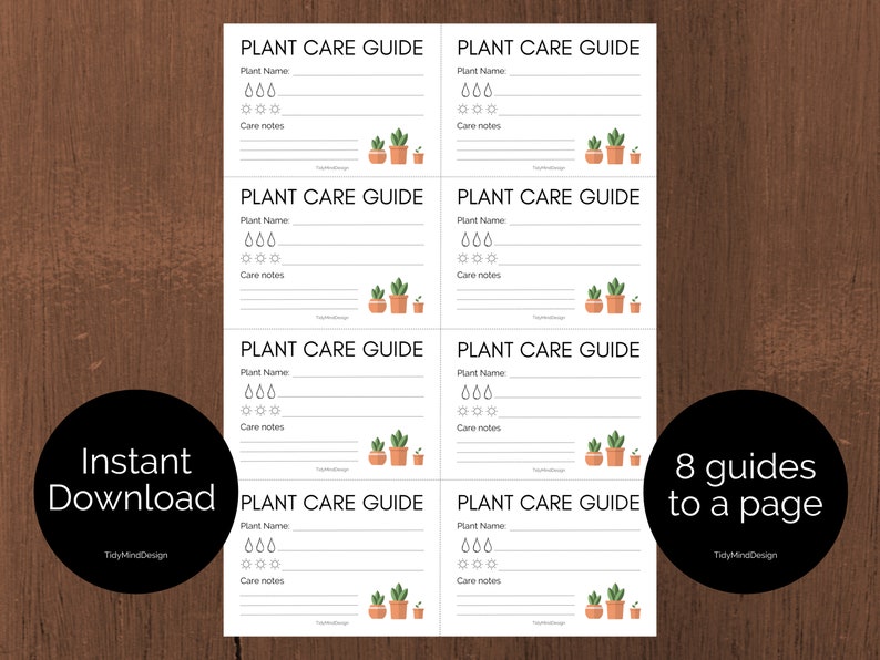 Printable Plant Care Guide | House Plant Care Cards | Plant Care ...