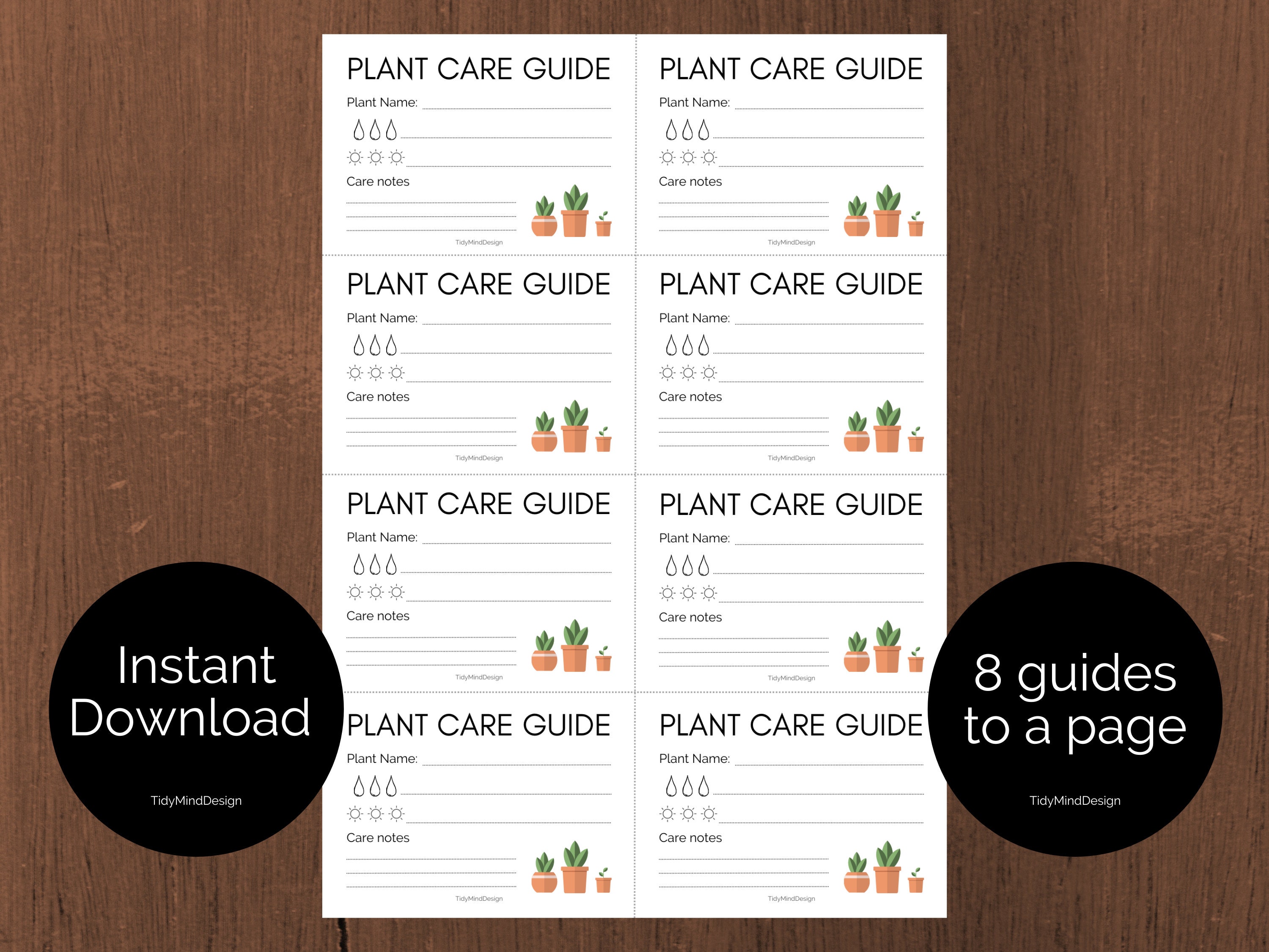 Printable Plant Care Guide | House Plant Care Cards | Plant Care ...