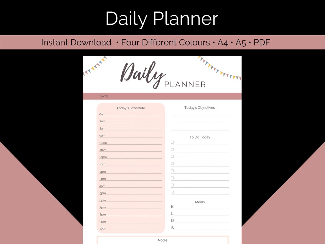 Printable Daily Planner Template PDF| Simple, Minimalist Planner ...