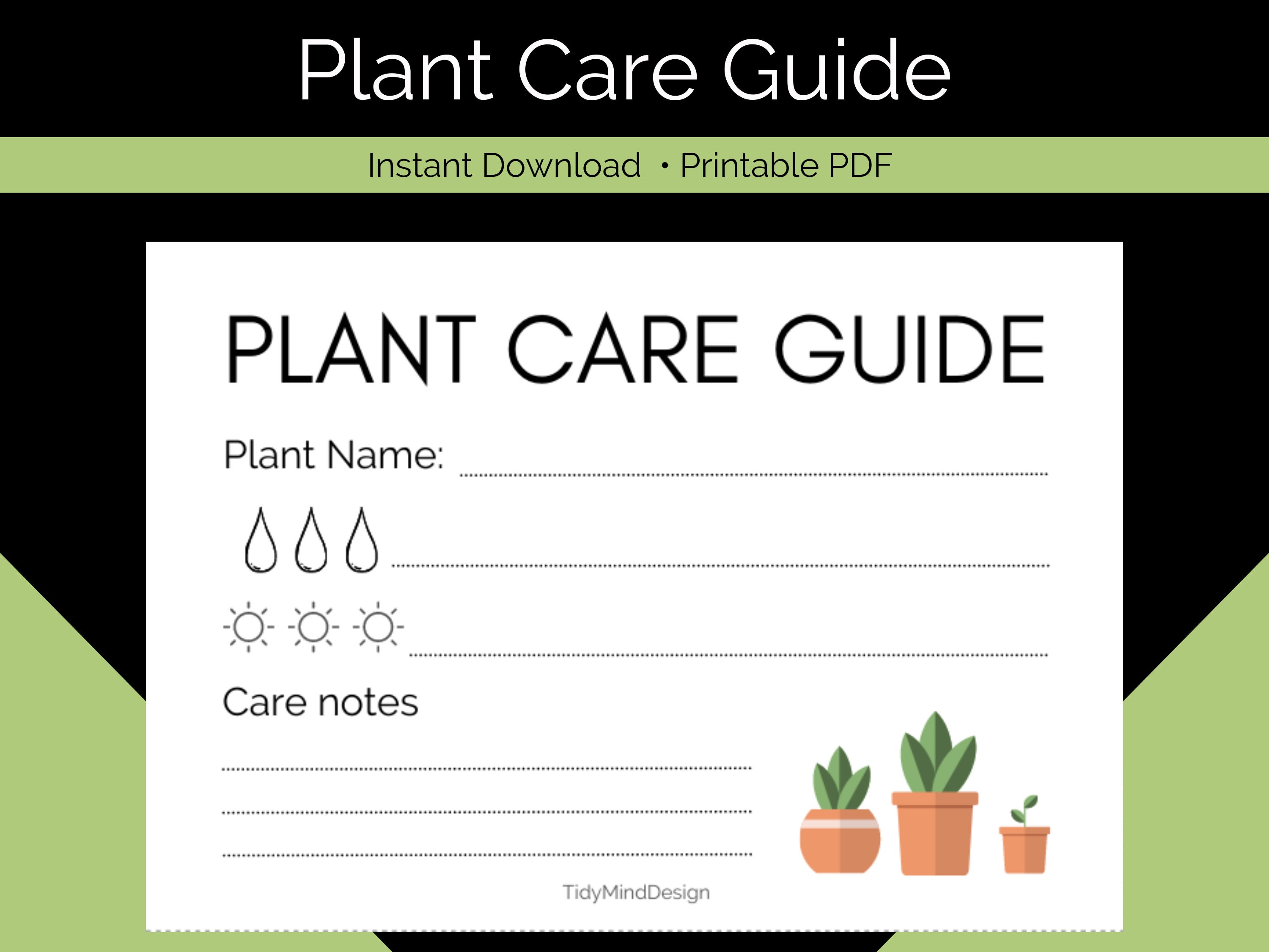 Printable Plant Care Guide | House Plant Care Cards | Plant Care ...