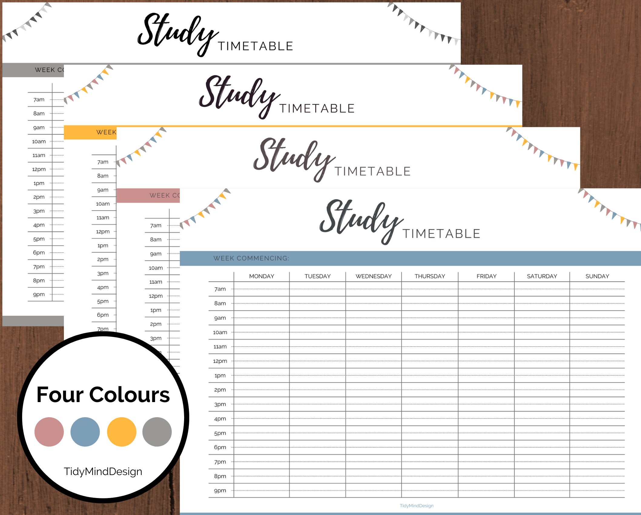 Printable Study Timetable | Weekly Student Planner | Revision Schedule ...