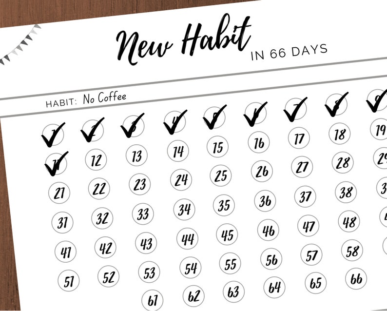 Form a New Habit Printable | Habit Tracker Printable | 66 Day Challenge ...