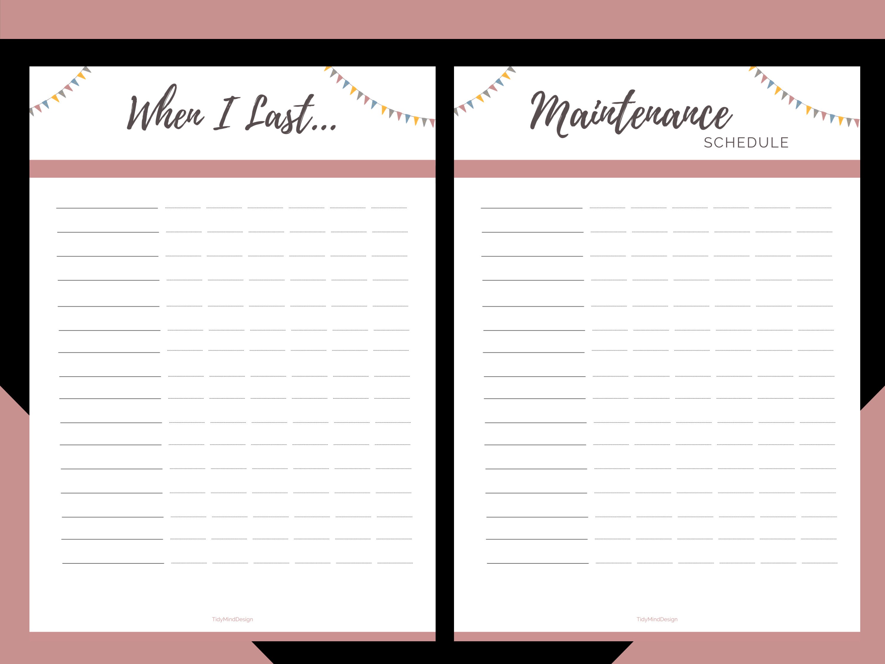 Cleaning and Maintenance Planner Printable Cleaning Bundle Home ...