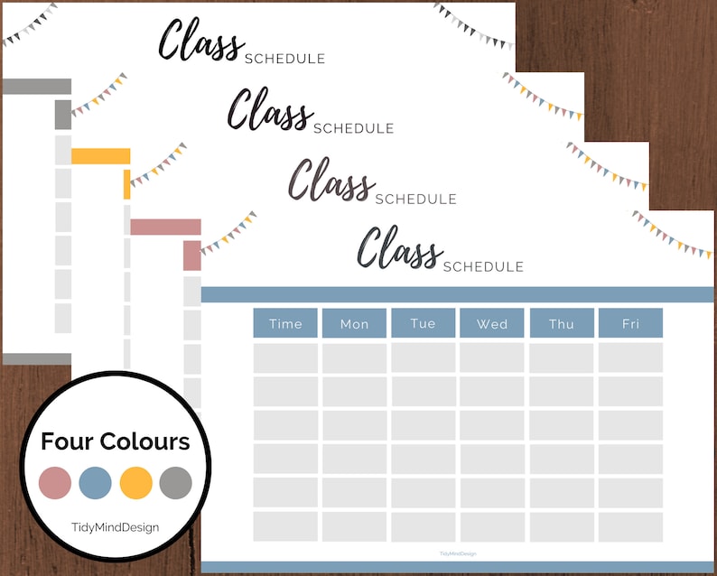 Weekly Class Schedule Printable | Printable School Timetable Template ...