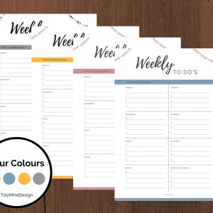 Weekly to Do List Printable | Weekly Planner Template | Task List ...