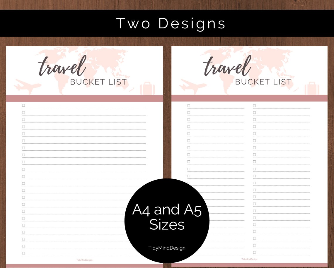 Travel Bucket List Printable | Bucket List Template | Adventure Bucket ...