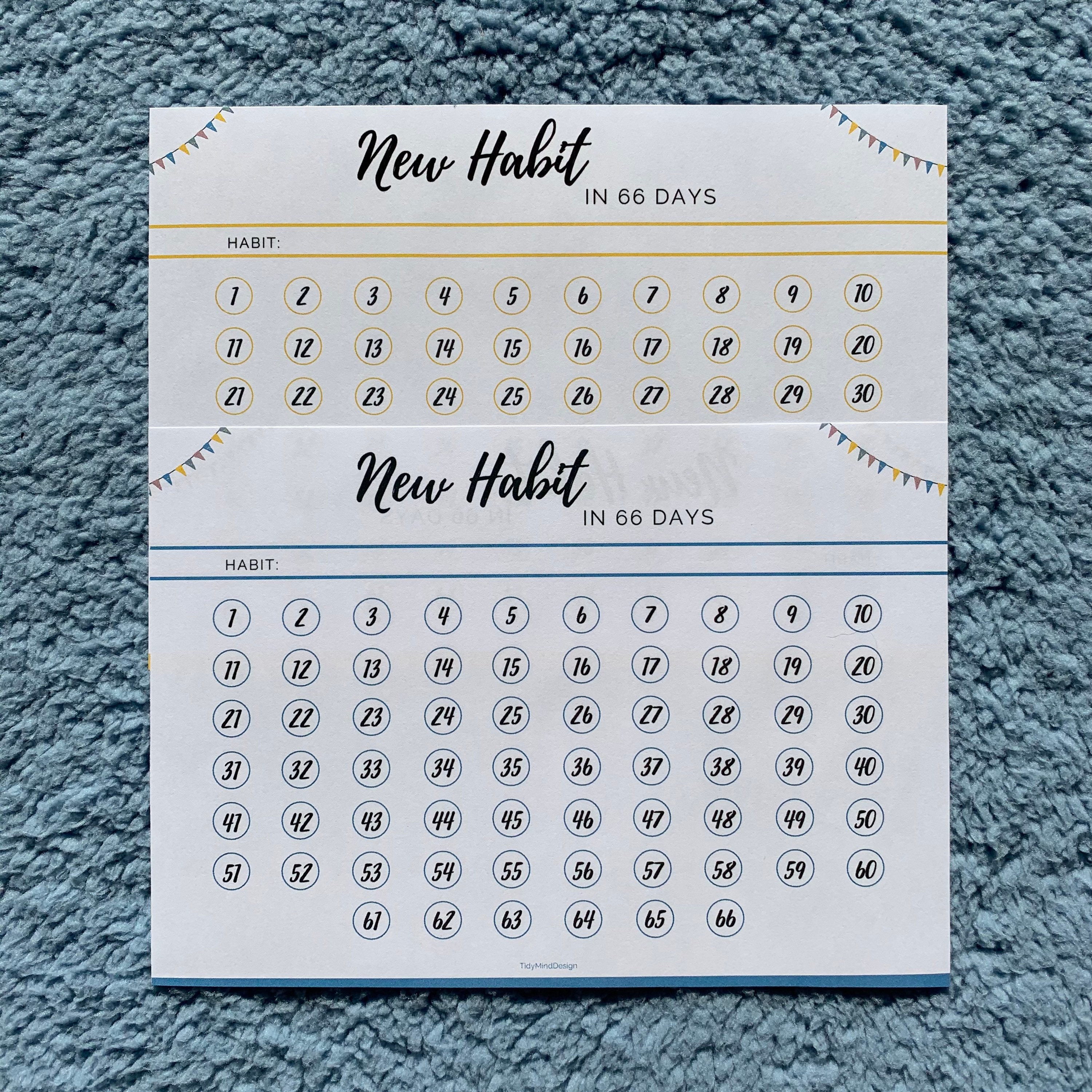 Form a New Habit Printable | Habit Tracker Printable | 66 Day Challenge ...