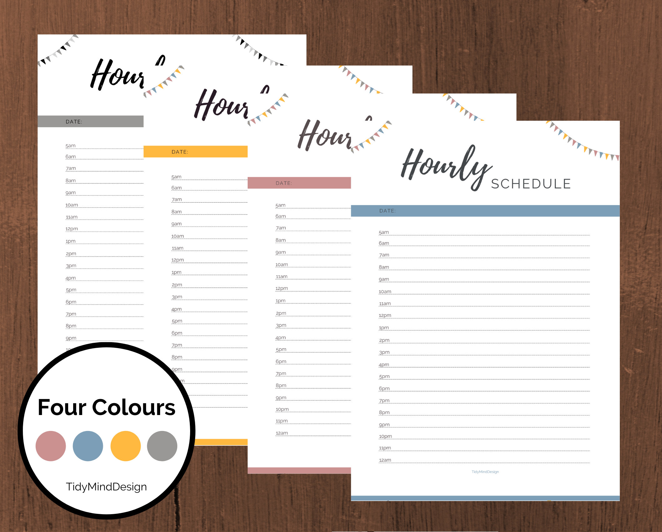 Daily Hourly Schedule Printable Hour by Hour Planner Daily - Etsy