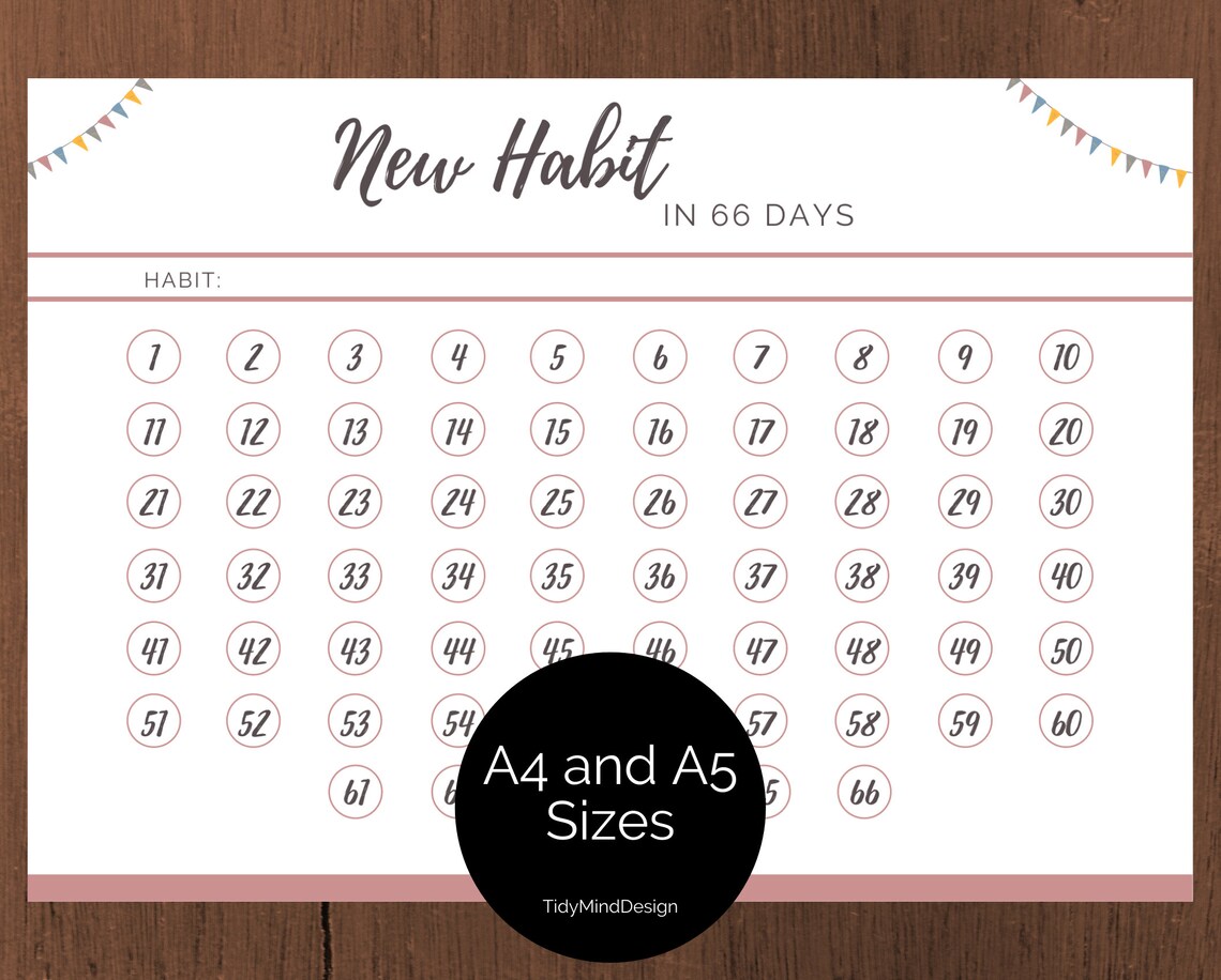 Form a New Habit Printable | Habit Tracker Printable | 66 Day Challenge ... Form a New Habit Printable | Habit Tracker Printable | 66 Day Challenge ...
