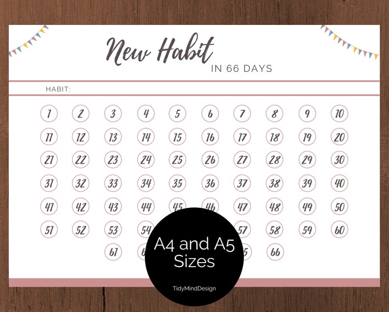 Form a New Habit Printable | Habit Tracker Printable | 66 Day Challenge ...