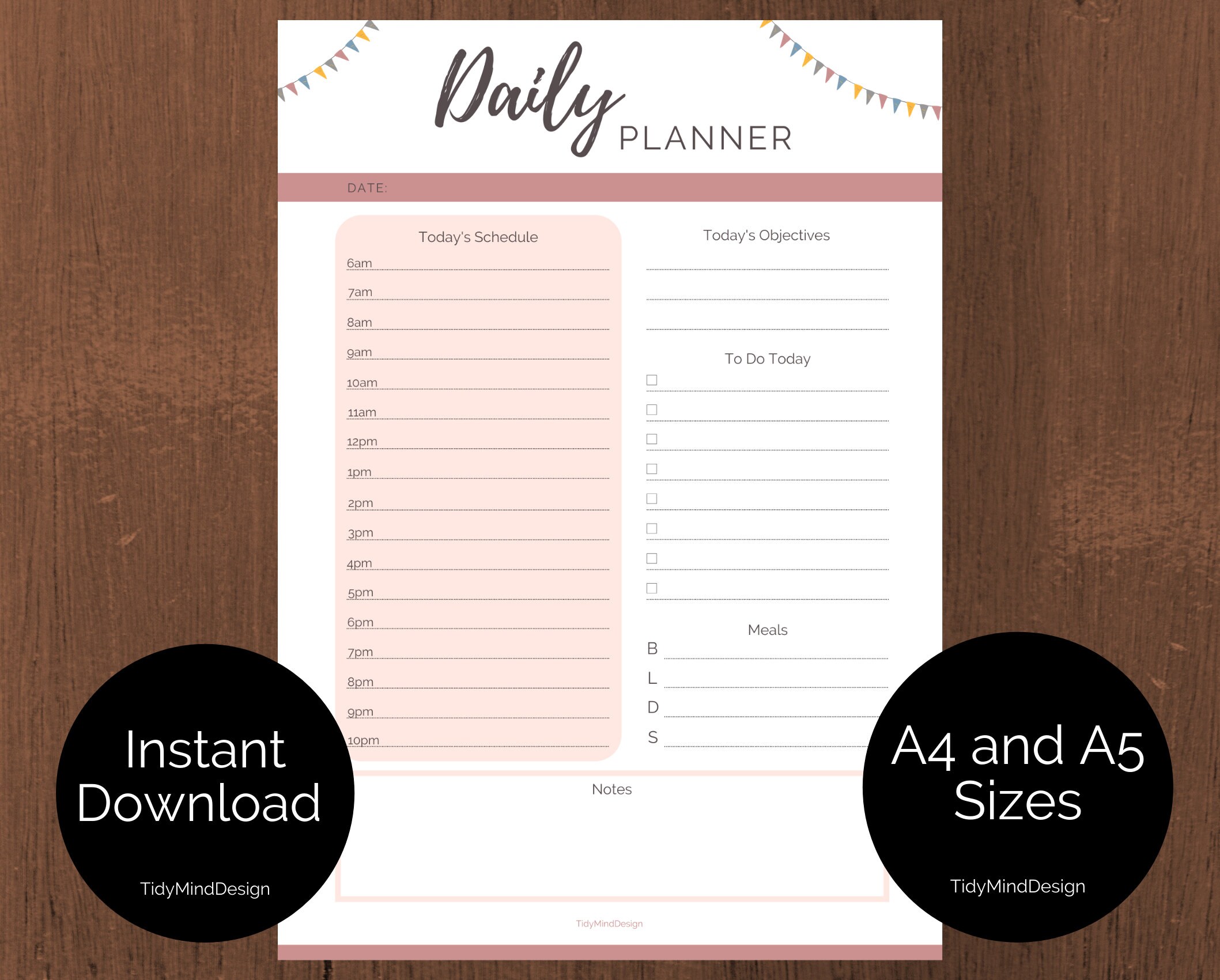 Daily Planner Printable | Daily Organizer Template | to Do List for ...