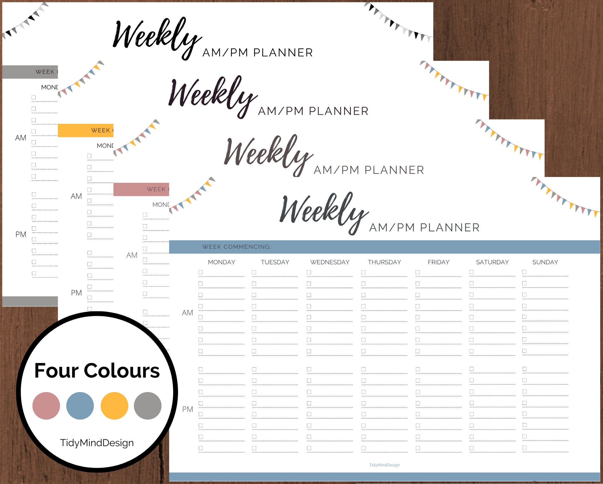 Weekly AM PM Planner Printable | Weekly Schedule Template | Morning ...
