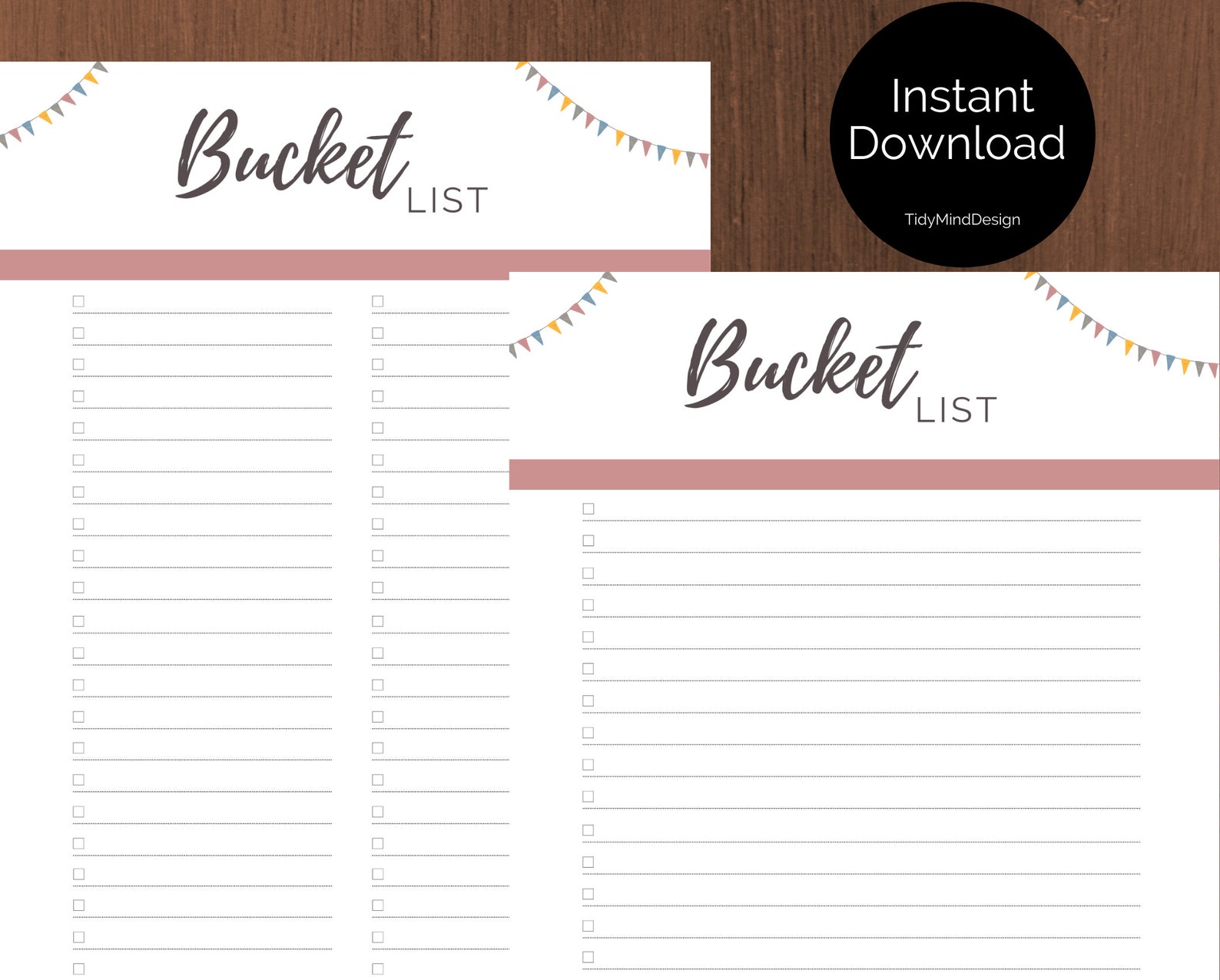 Bucket List Printable Template | Life Goals List | Things to Do Before ...