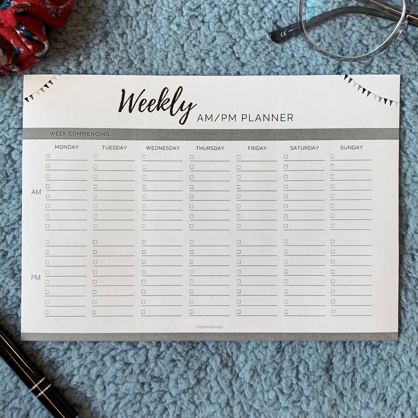 Weekly AM PM Planner Printable | Weekly Schedule Template | Morning ...