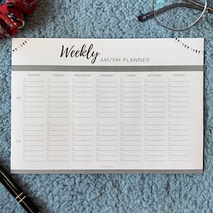 Weekly AM PM Planner Printable | Weekly Schedule Template | Morning ...