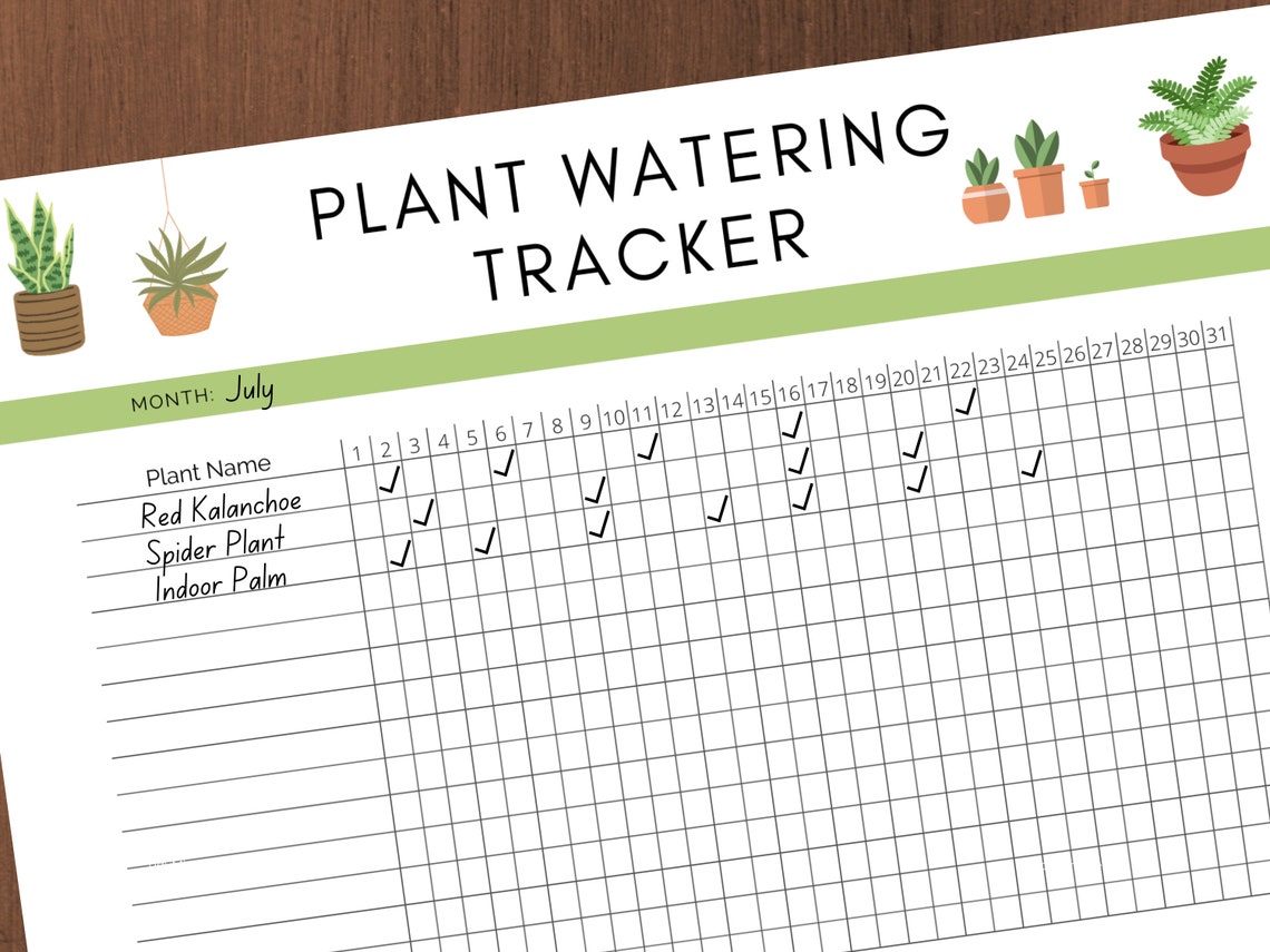 Printable Plant Watering Tracker | Houseplant Watering Schedule | Plant ...