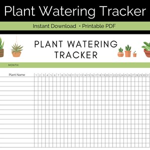 Printable Plant Watering Tracker | Houseplant Watering Schedule | Plant ...