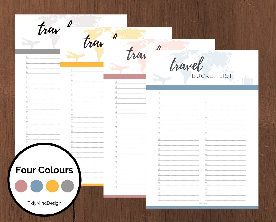 Travel Bucket List Printable | Bucket List Template | Adventure Bucket ...