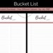 Bucket List Printable Template | Life Goals List | Things to Do Before ...