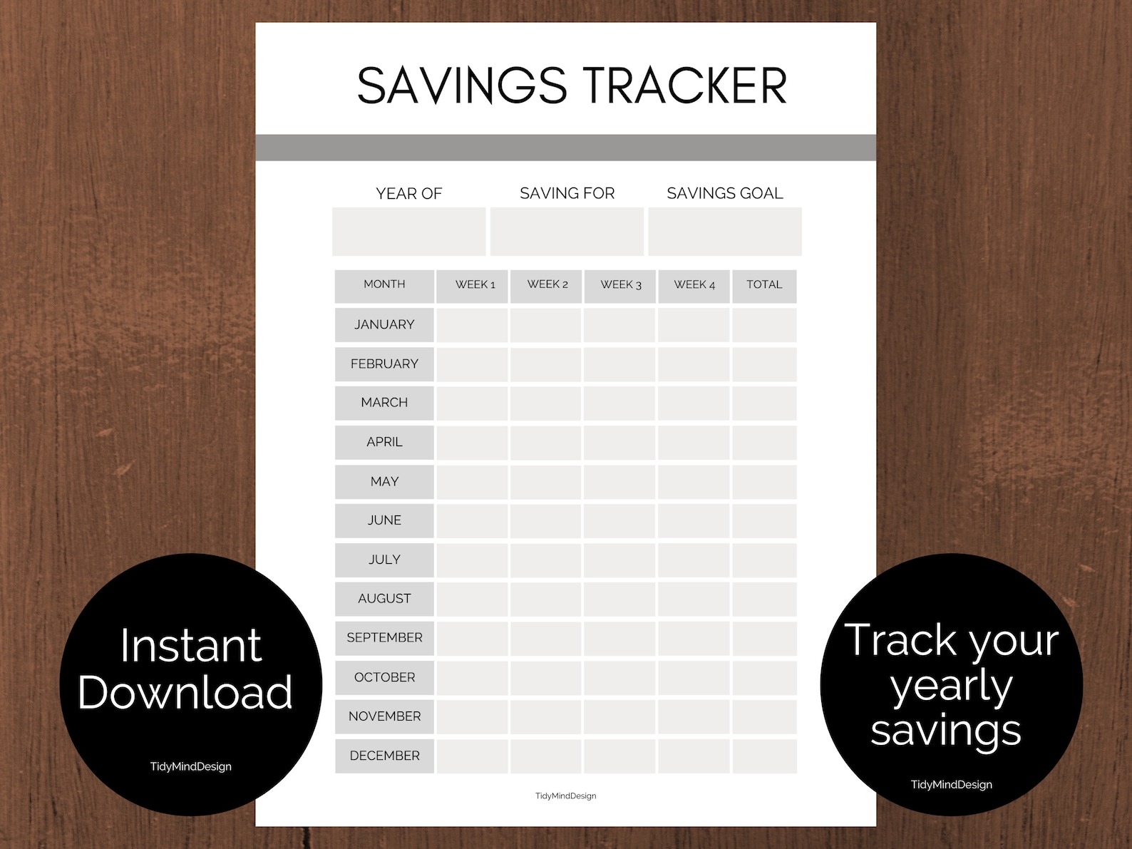 Annual Savings Tracker Printable Savings Planner Savings Challenge ...