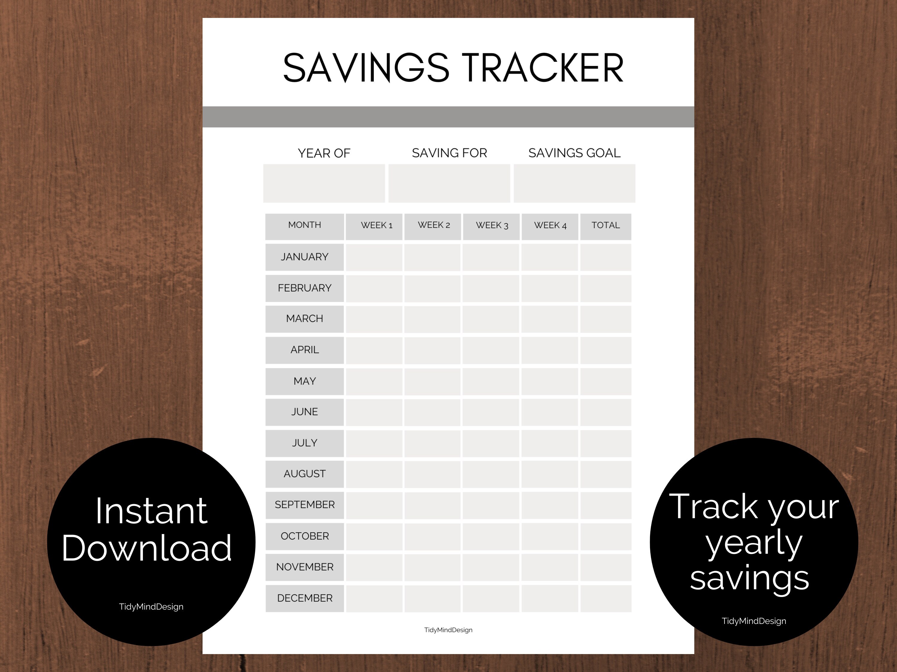 Annual Savings Tracker Printable Savings Planner Savings Challenge ...