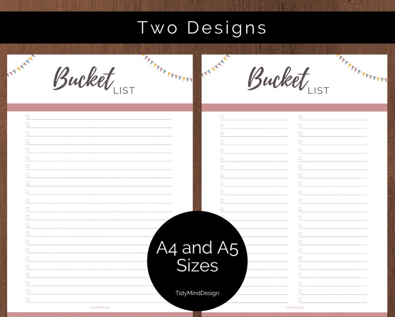 Bucket List Printable Template | Life Goals List | Things to Do Before ...