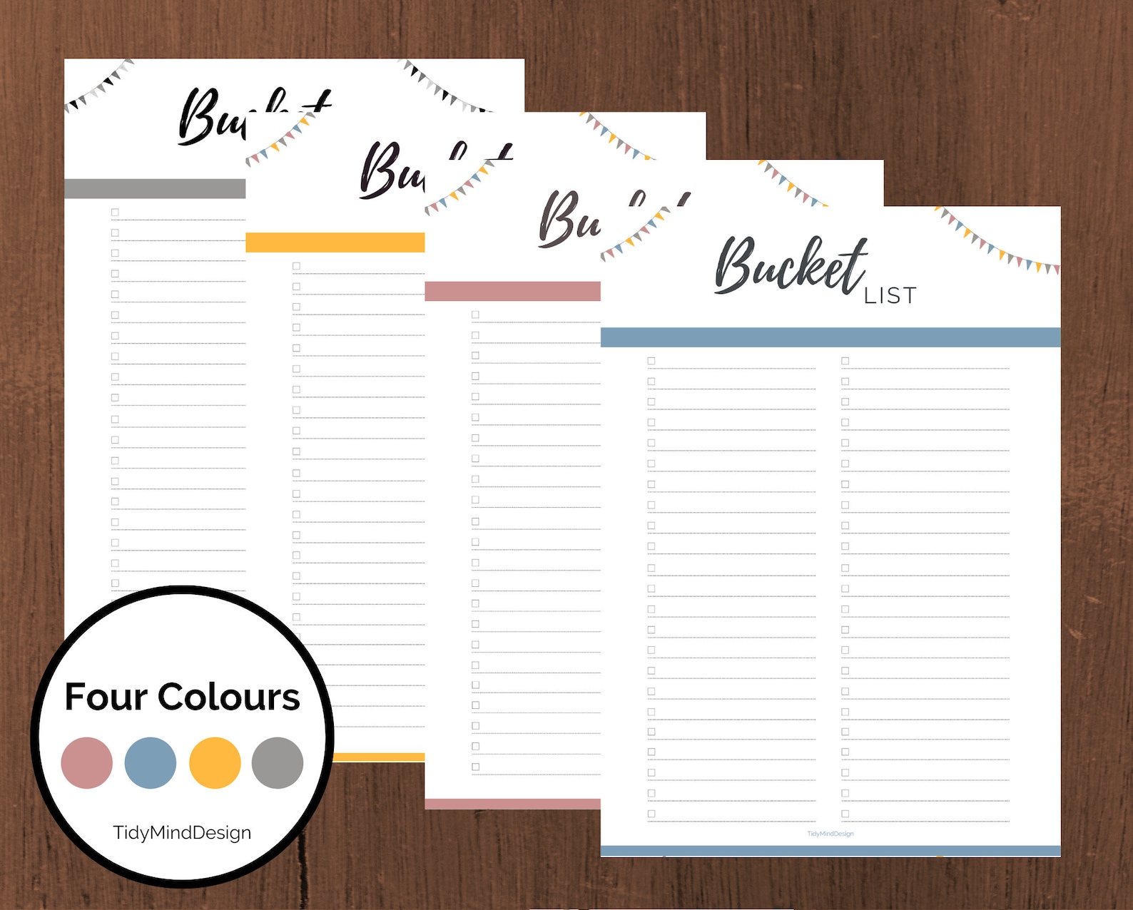 Bucket List Printable Template | Life Goals List | Things to Do Before ...