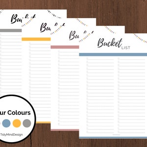 Bucket List Printable Template | Life Goals List | Things to Do Before ...