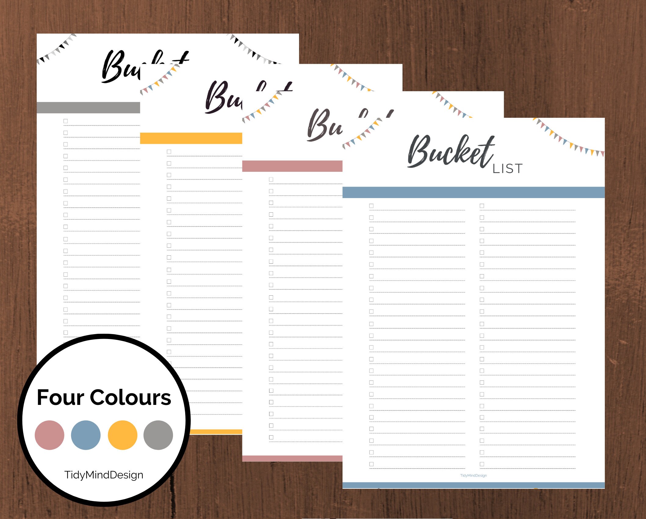 Bucket List Printable Template | Life Goals List | Things to Do Before ...