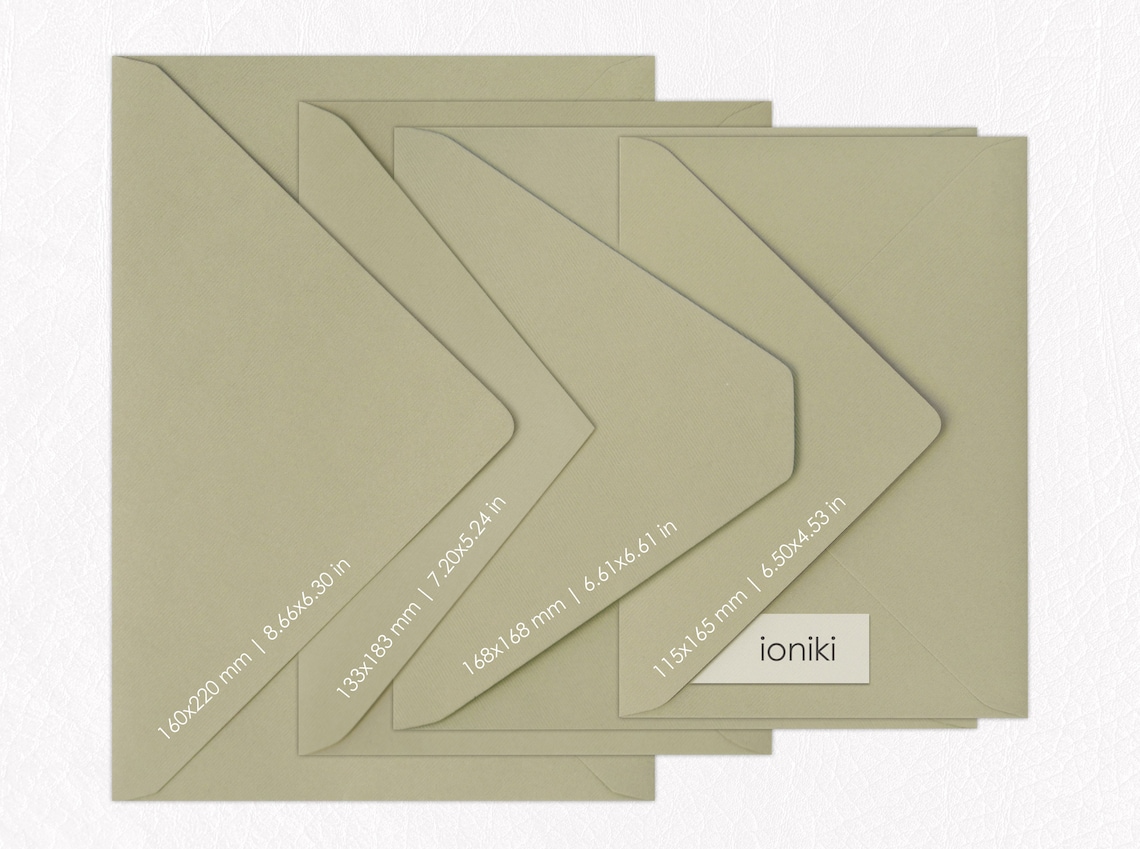 Khaki Envelopes 168x168mm/6.61x6.61in Line Texturepremium - Etsy