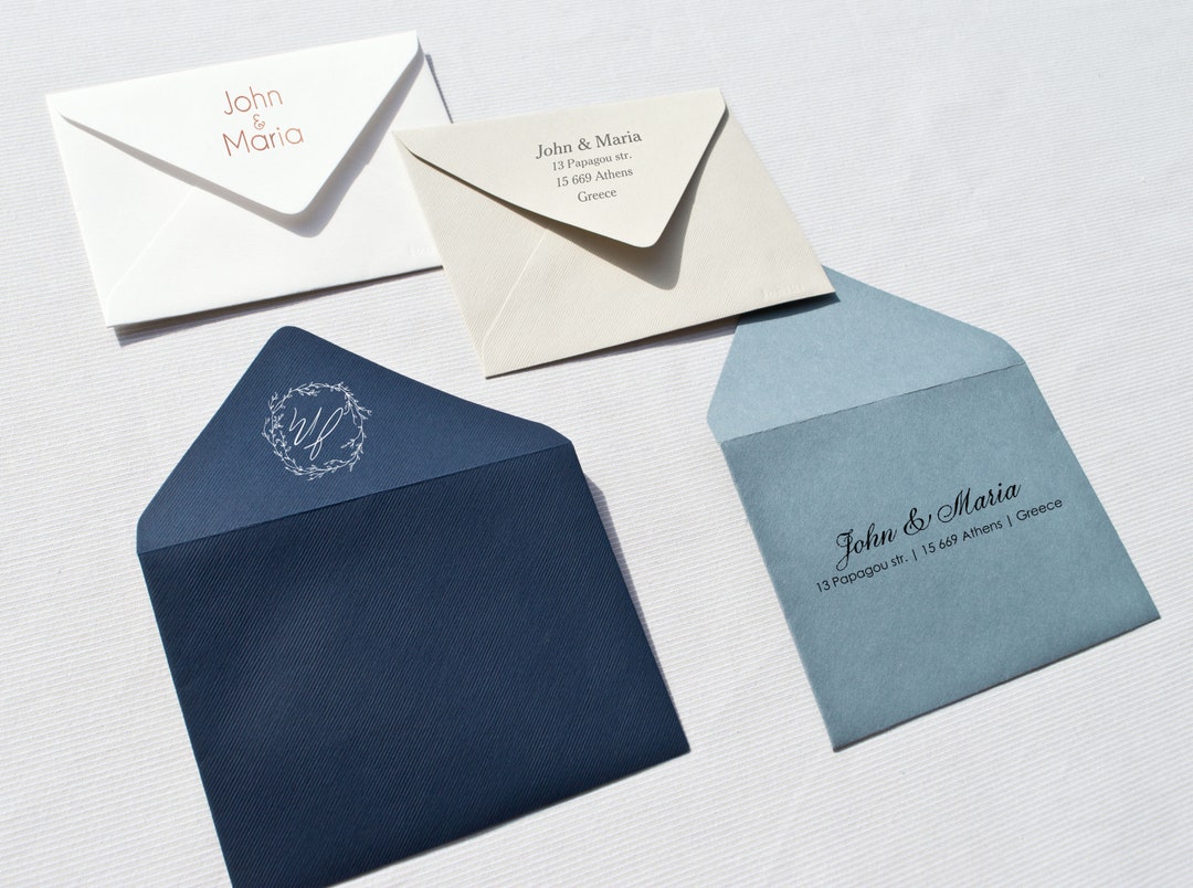 Envelope Printing |monogram/name/return Address Printing|sizes C5/5x7 ...