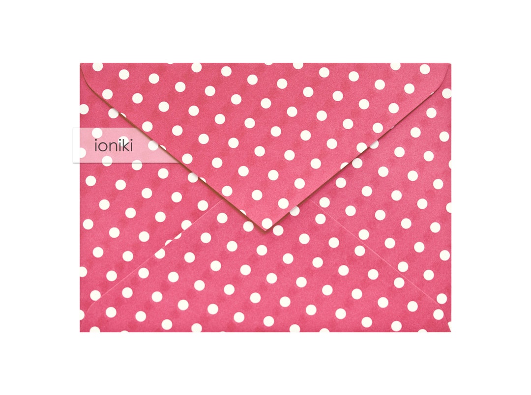 Magenta With White Polka Dots Envelopes 133x183mm/7.20x5.24in|premium Heavyweight 150gsm|b6 ...